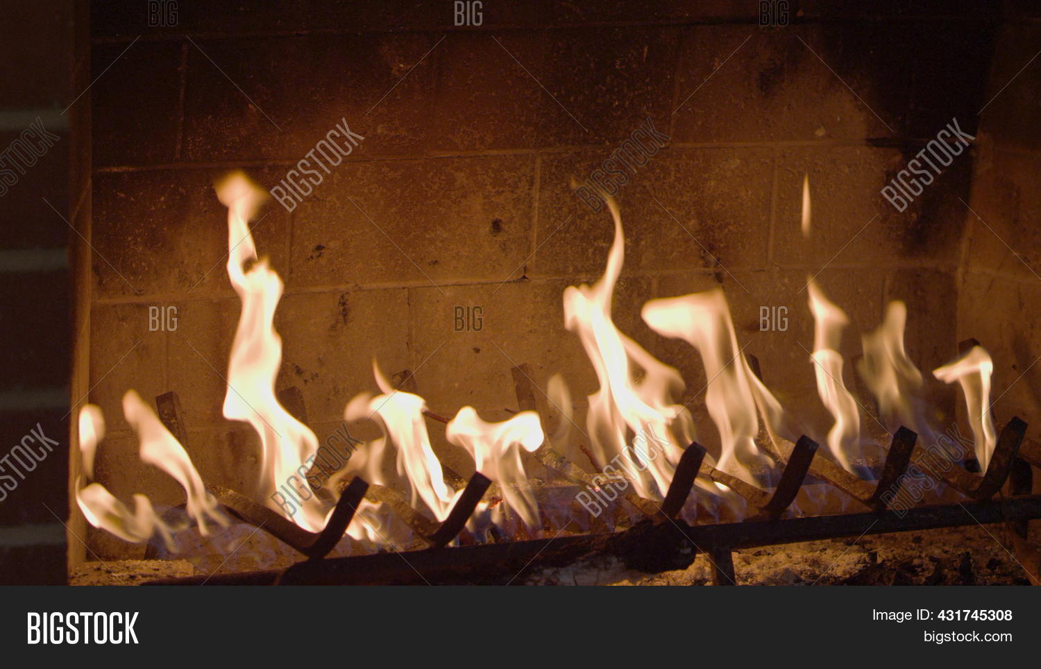 Fire Flame Fireplace. Image & Photo (Free Trial) | Bigstock