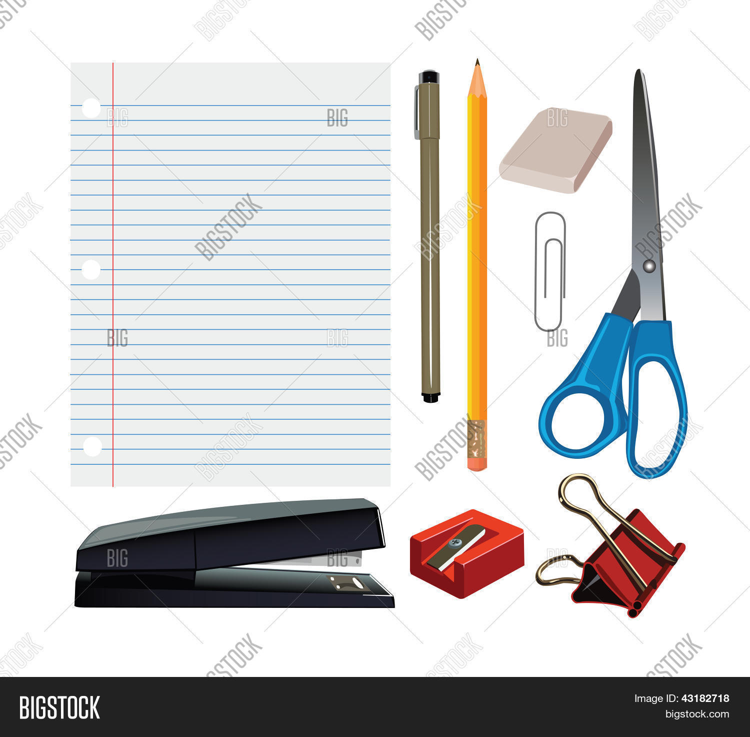 Office Supplies Vector & Photo (Free Trial) | Bigstock