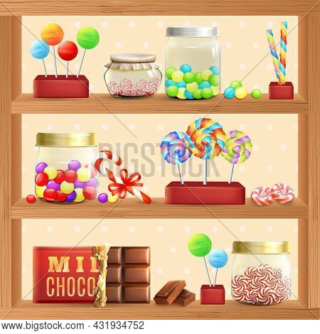 Sweet Store Shelf Vector & Photo (Free Trial) | Bigstock