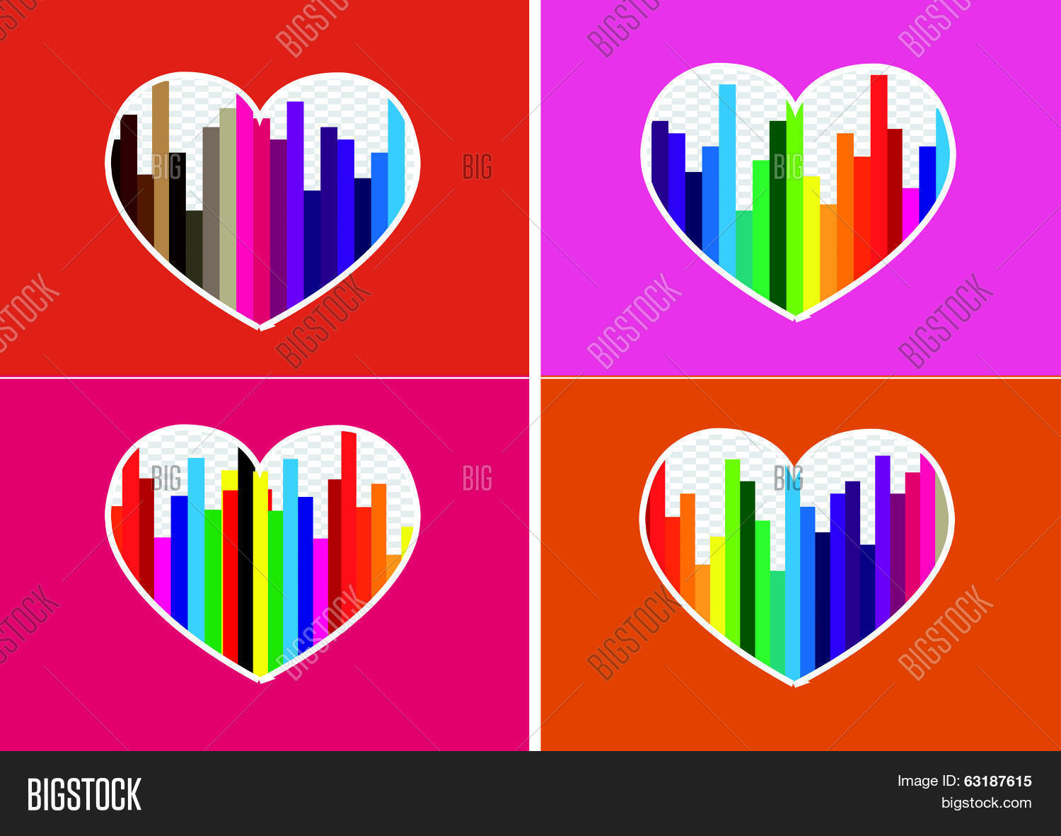 Heart Abstract Icons Vector & Photo (Free Trial) | Bigstock