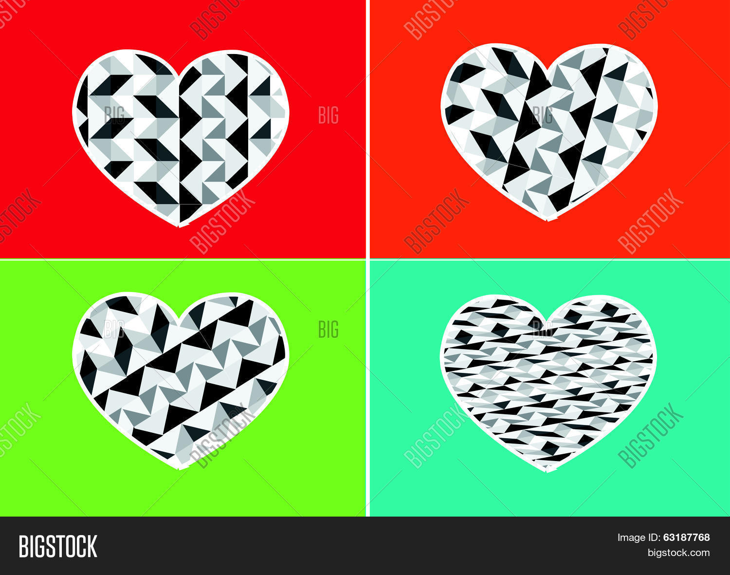 Heart Abstract Icons Vector & Photo (Free Trial) | Bigstock