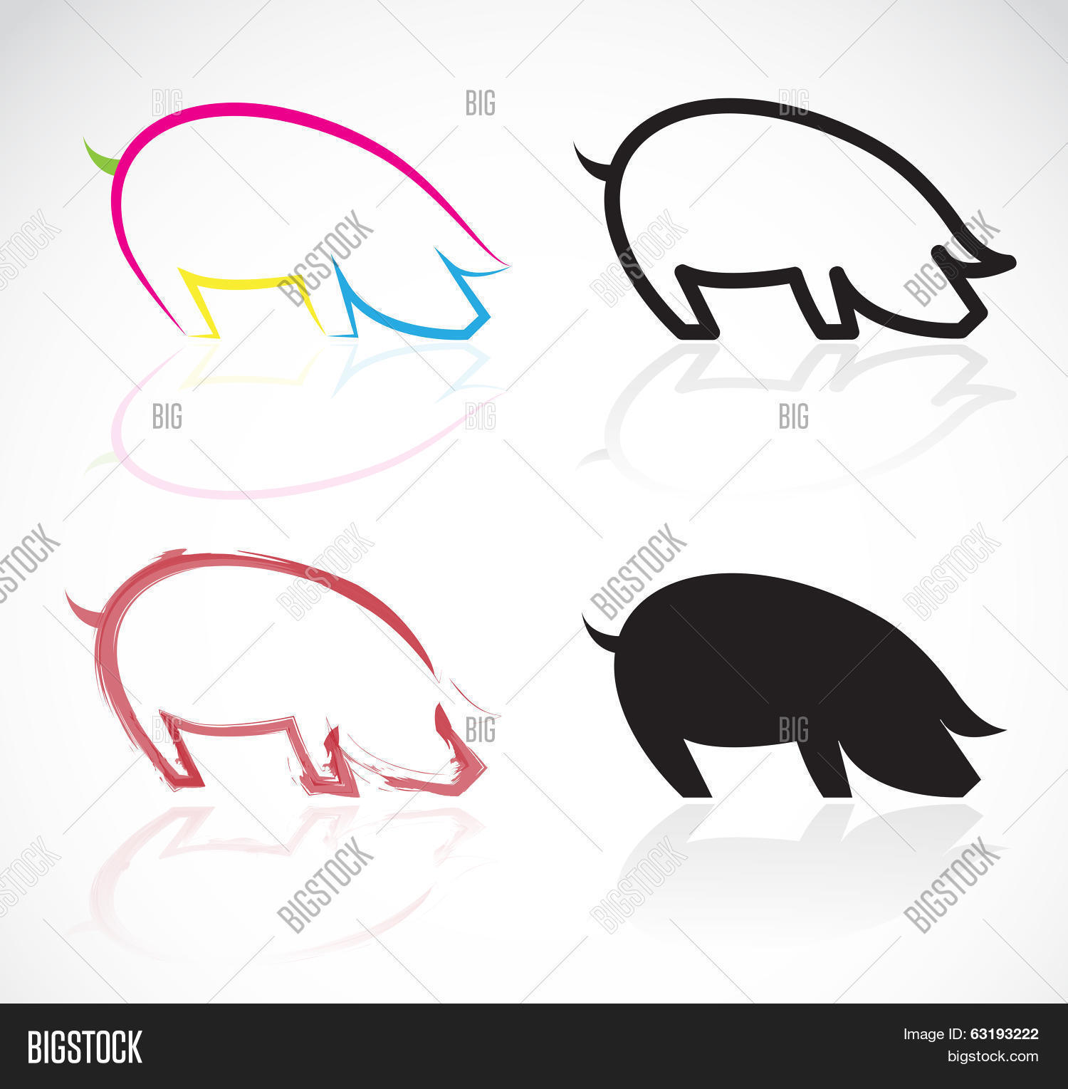 Vector Image Pigs Vector & Photo (Free Trial) | Bigstock