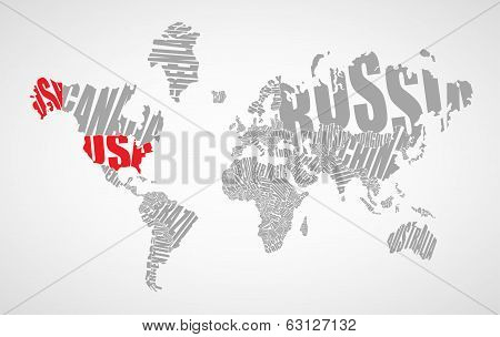 Text World Map Vector & Photo (Free Trial) | Bigstock