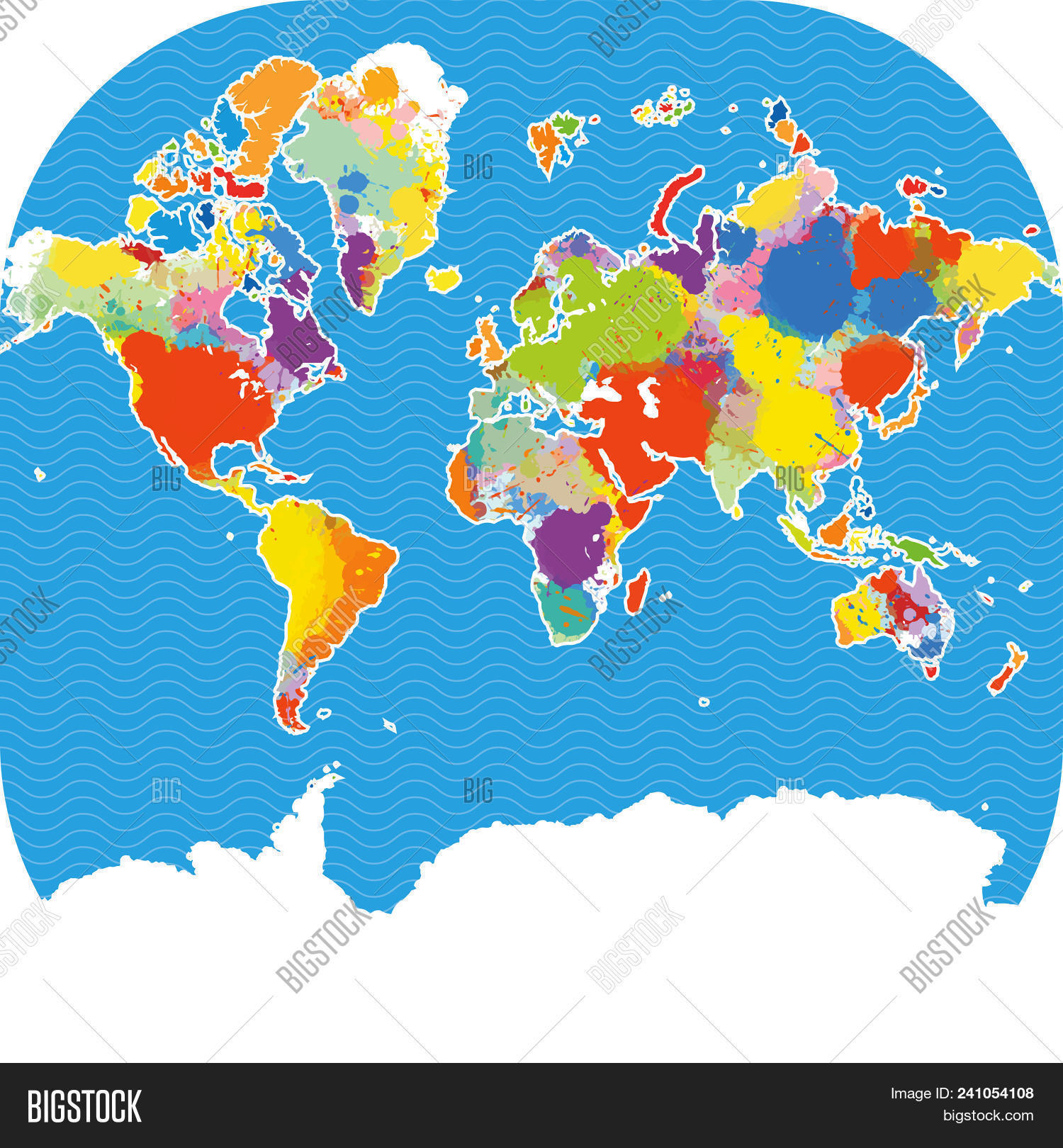 Colorful World Map Vector & Photo (Free Trial) | Bigstock