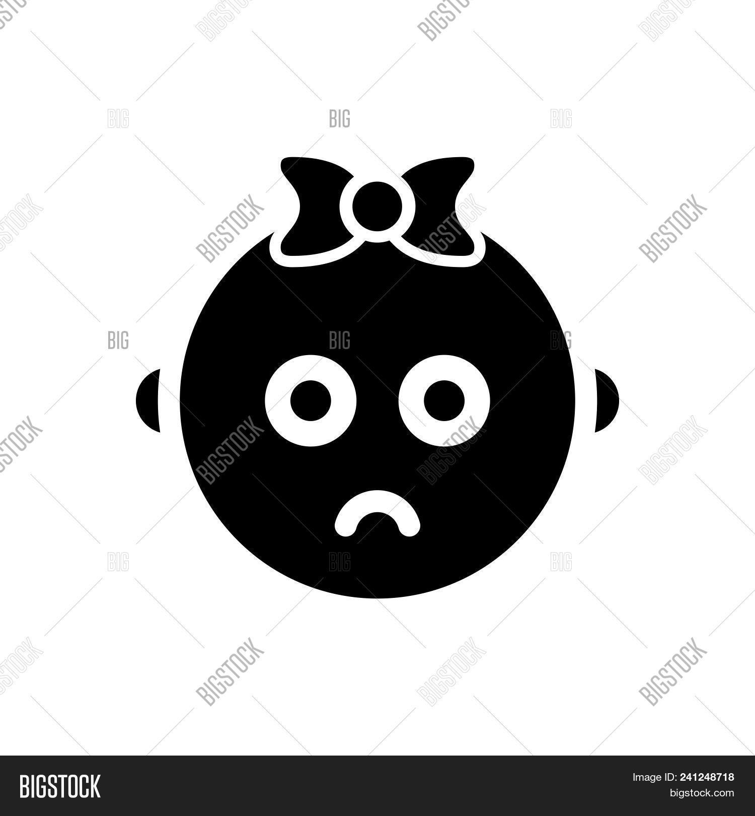 Sad Baby Girl Vector Vector & Photo (Free Trial) | Bigstock