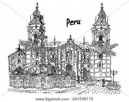 Peru Lima Sketch Vector & Photo (Free Trial) | Bigstock