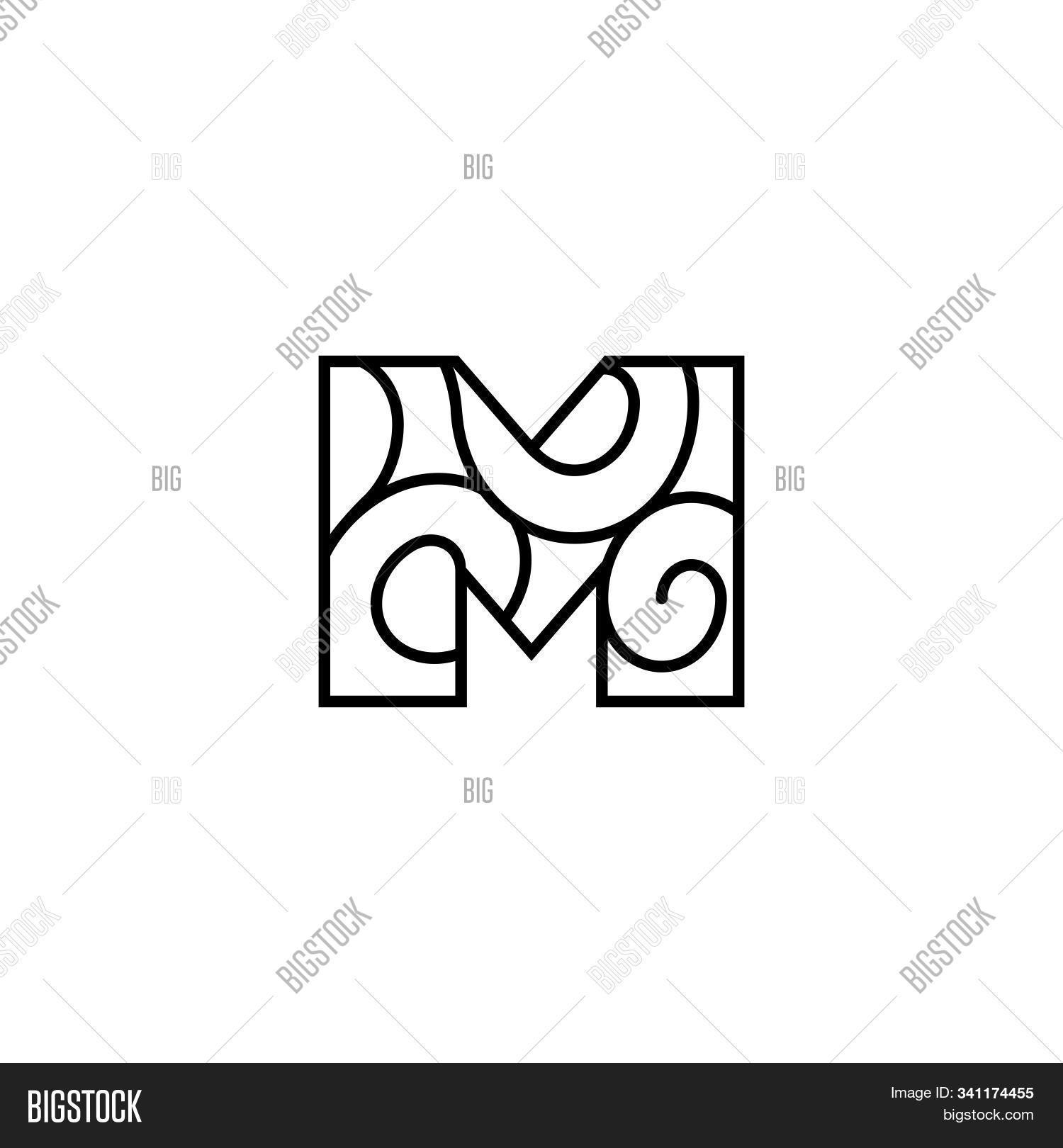 Letter M Curves Thin Vector & Photo (Free Trial) | Bigstock