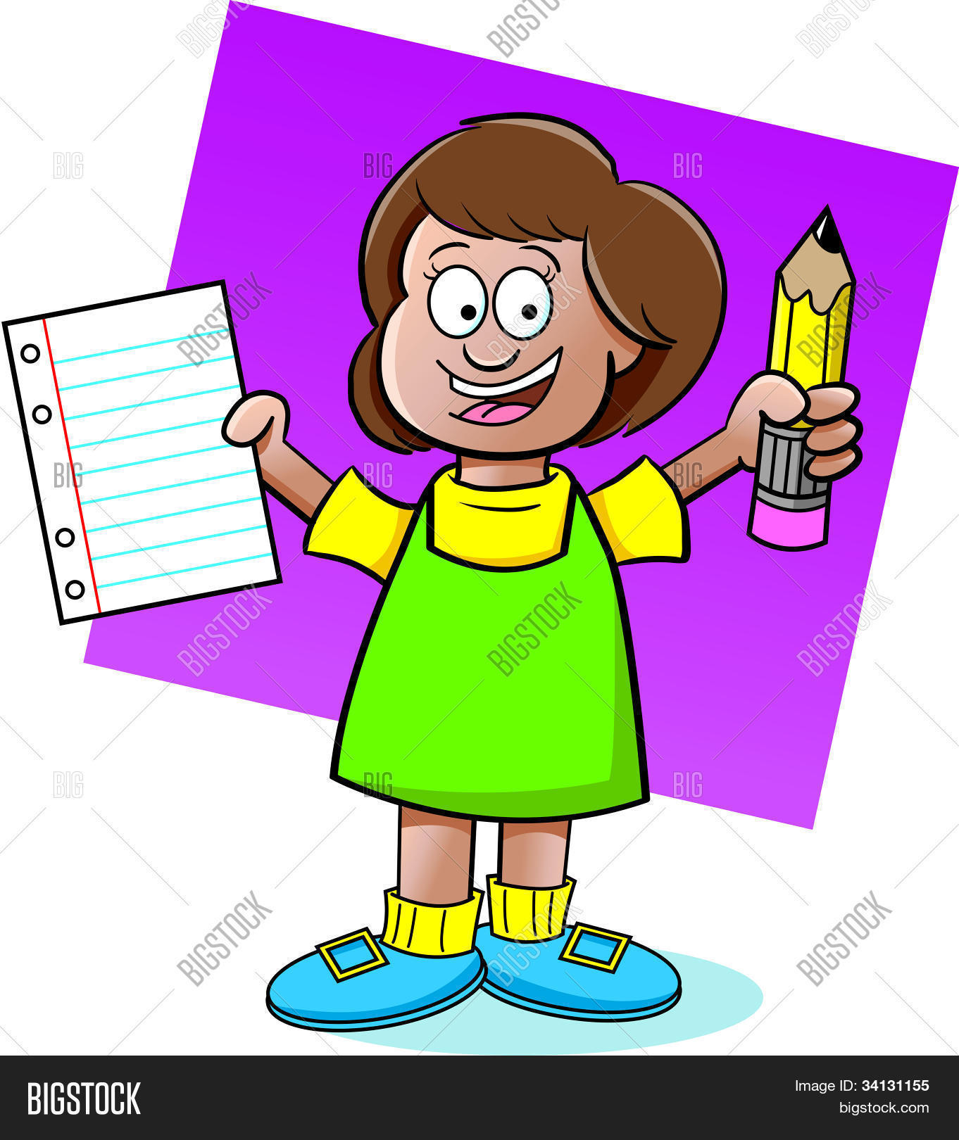 Girl Holding Paper Vector & Photo (Free Trial) | Bigstock