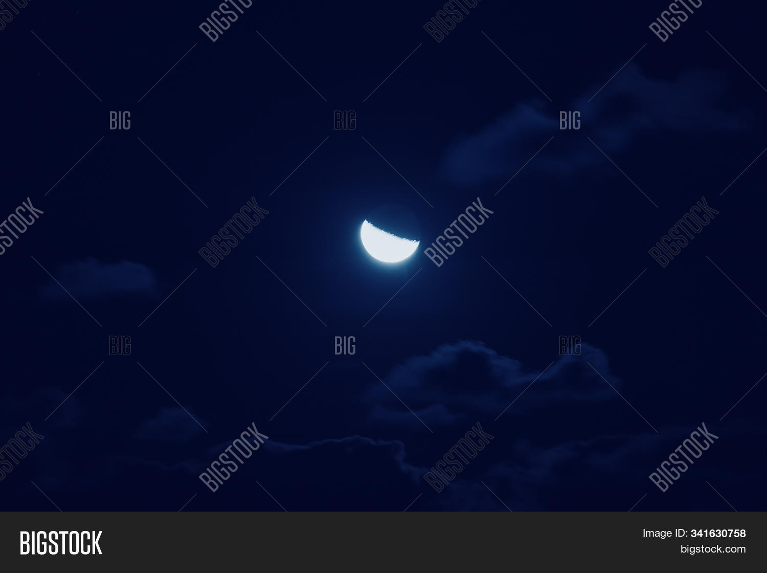 Half Bright Moon Among Image & Photo (Free Trial) | Bigstock