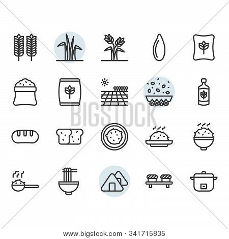 Rice Icon Symbol Set Vector & Photo (Free Trial) | Bigstock