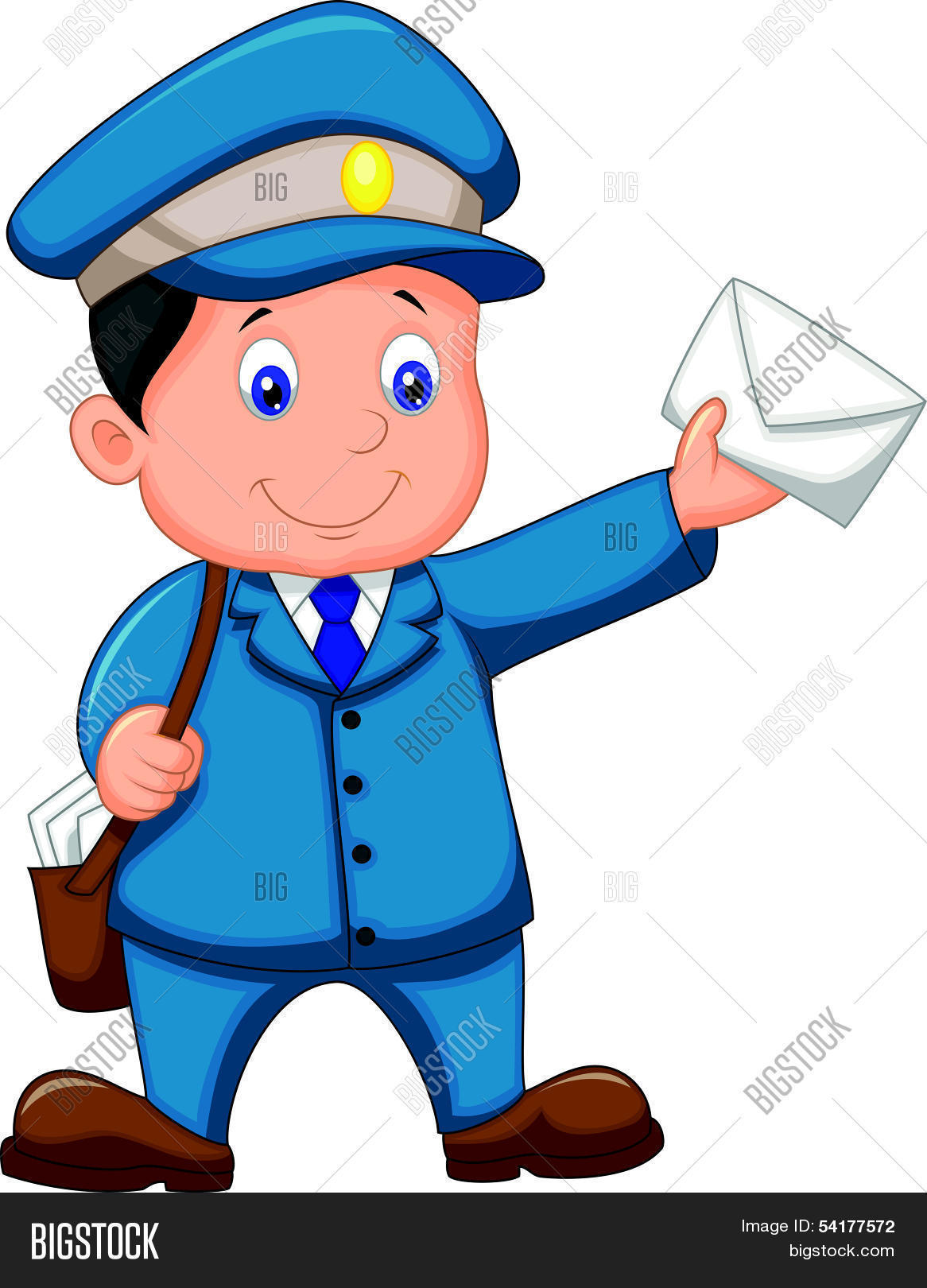 Mail Carrier Cartoon Vector & Photo (Free Trial) | Bigstock