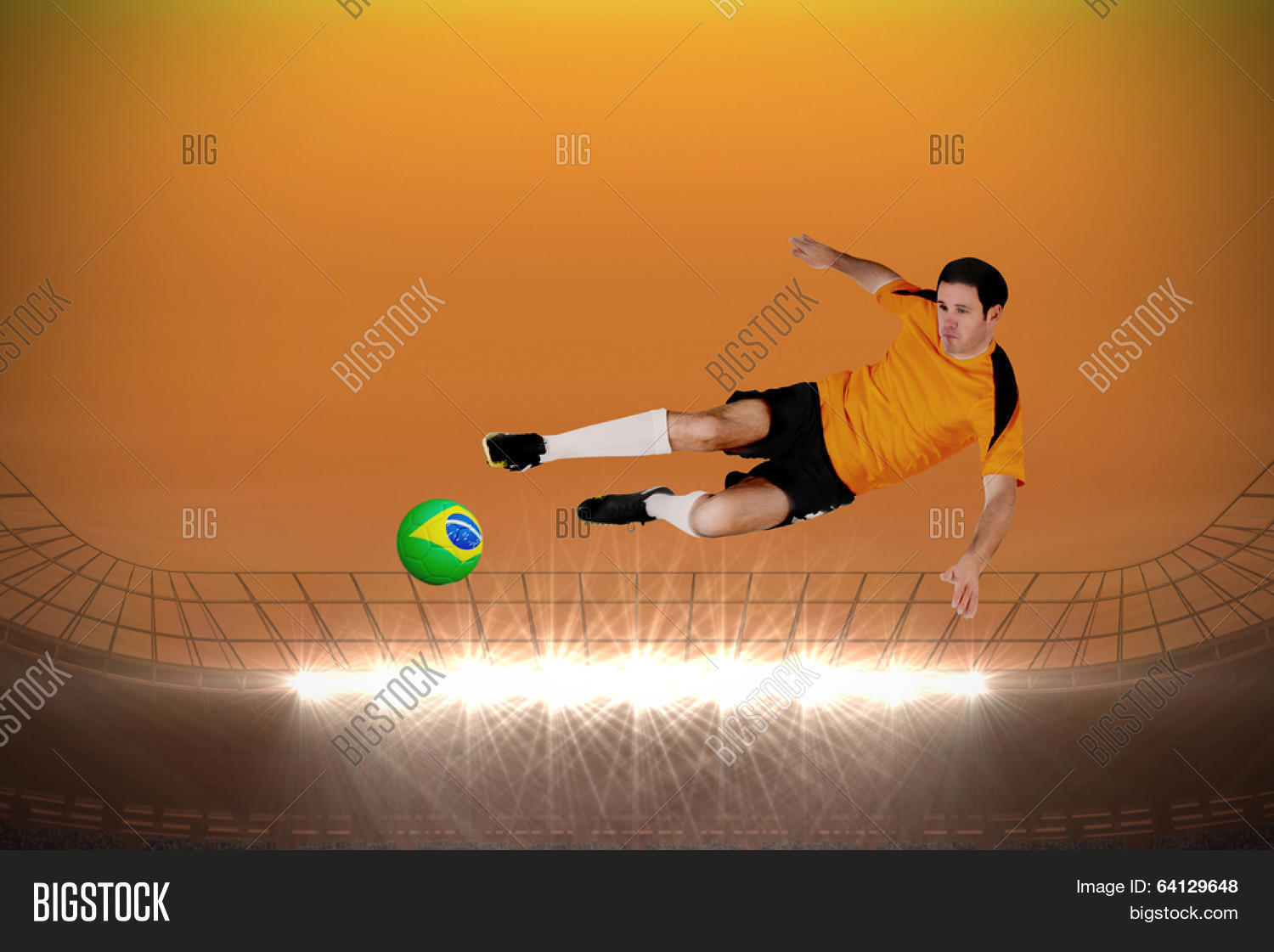 Football Player Orange Image & Photo (Free Trial) | Bigstock