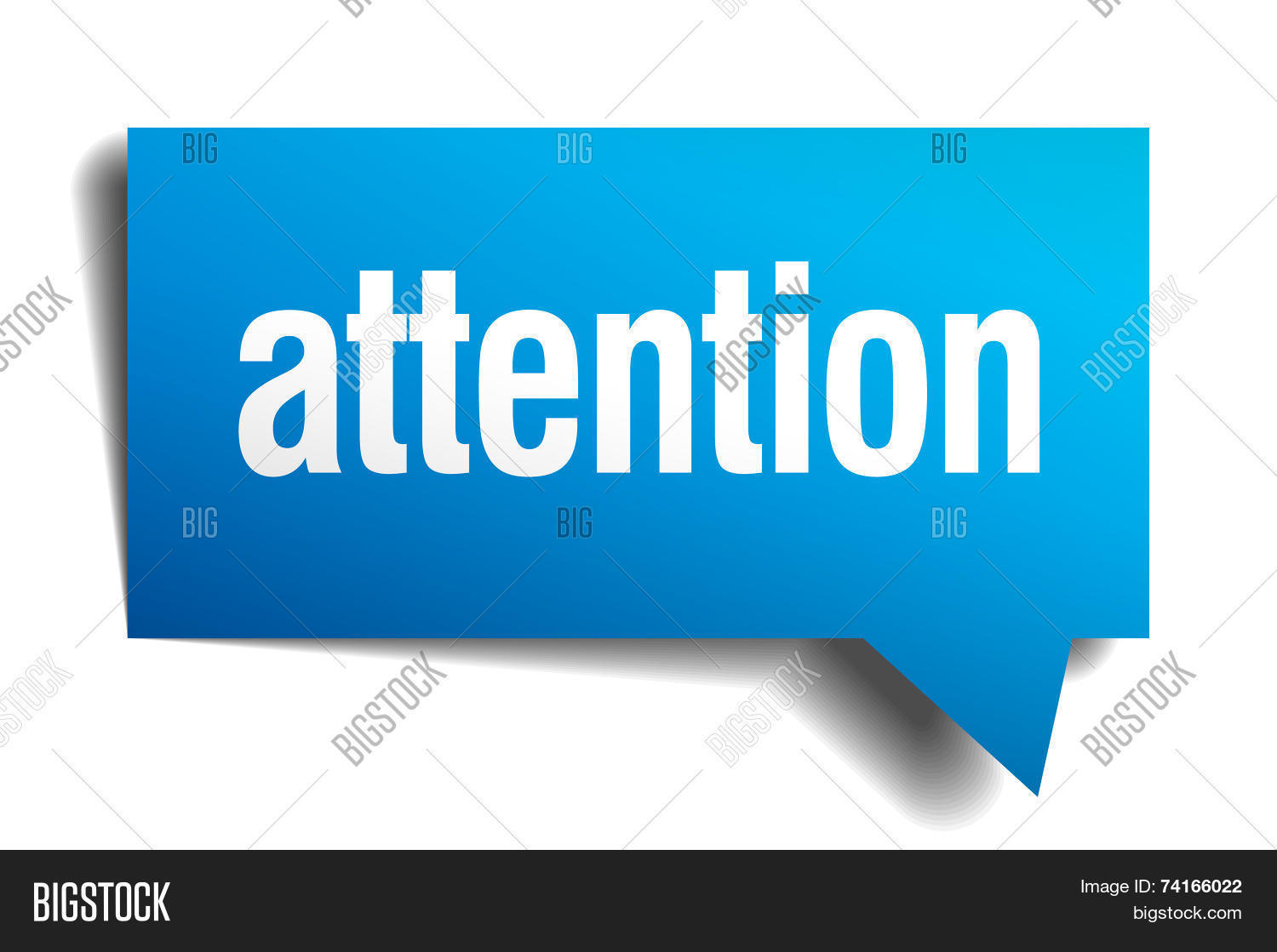 Attention Blue 3D Vector & Photo (Free Trial) | Bigstock