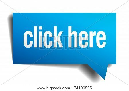 Click Here Blue 3D Vector & Photo (Free Trial) | Bigstock