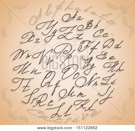 Latin Cursive Cursive Vector & Photo (Free Trial) | Bigstock