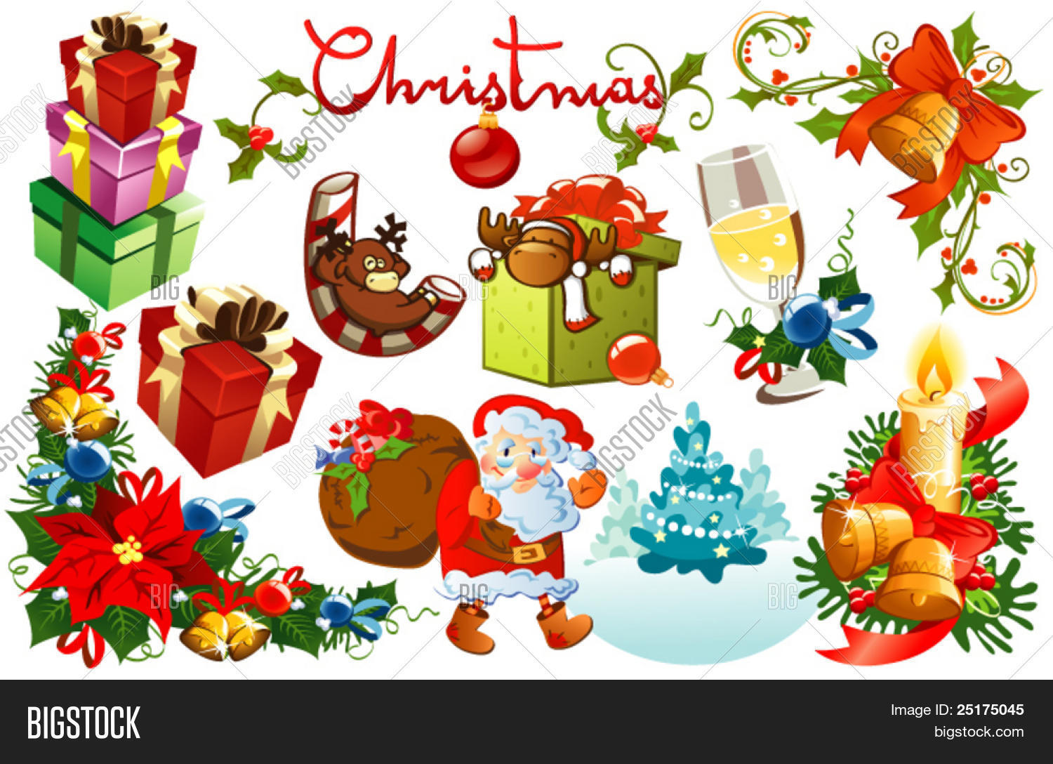 Set Vector Christmas Vector & Photo (Free Trial) | Bigstock