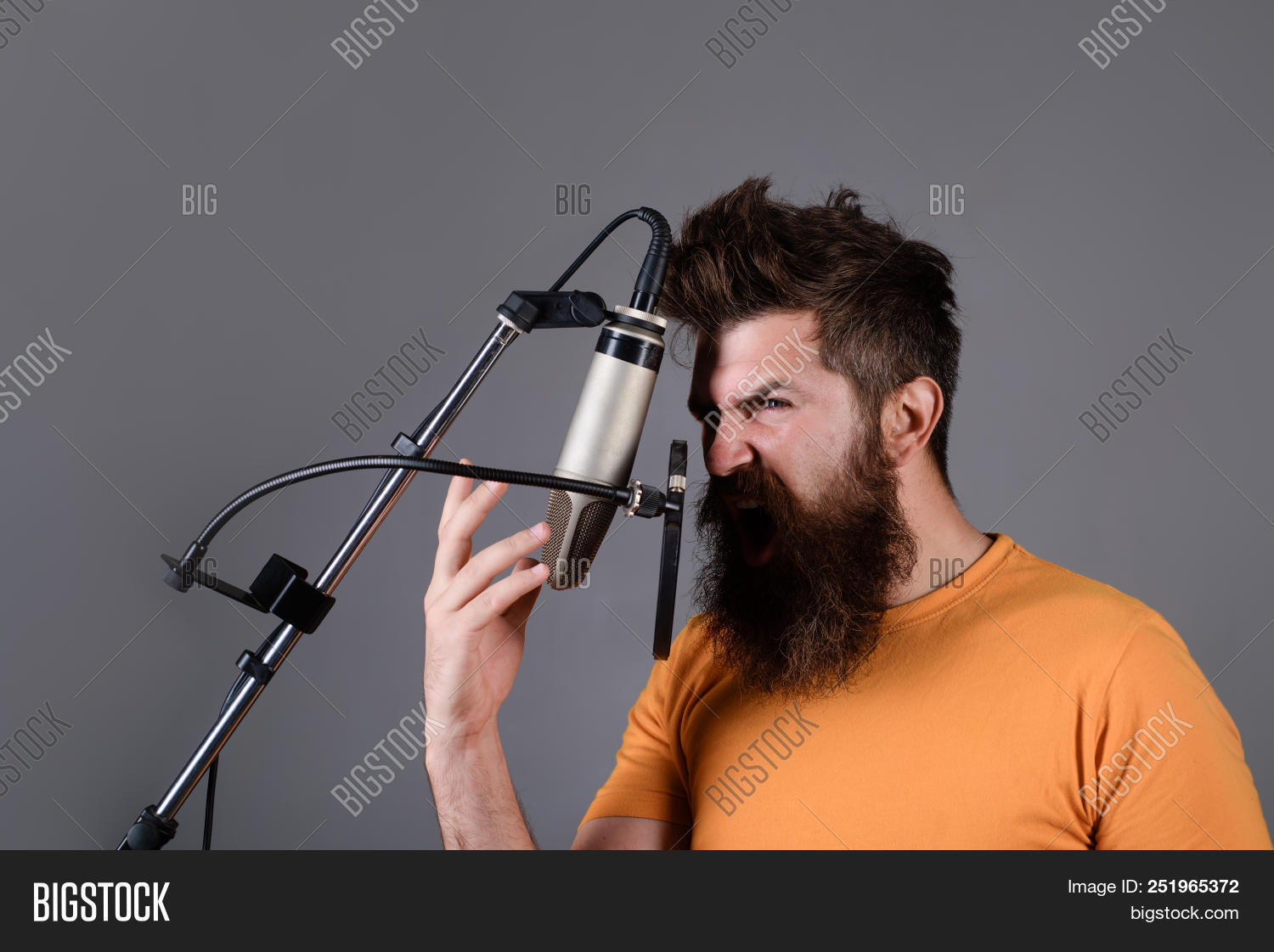 Bearded Man Singing Image & Photo (Free Trial) | Bigstock