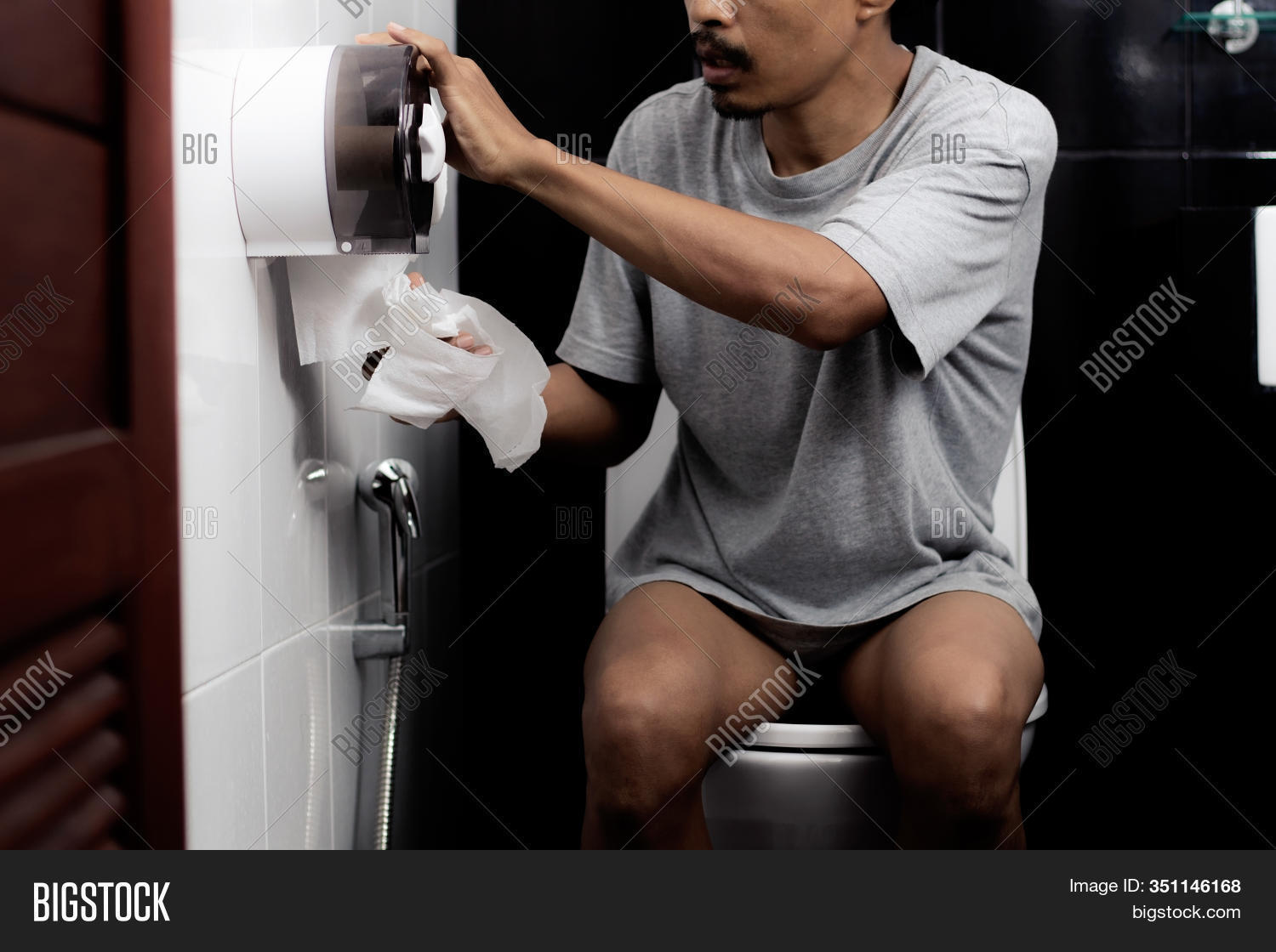 Hand Man Using Toilet Image & Photo (Free Trial) | Bigstock
