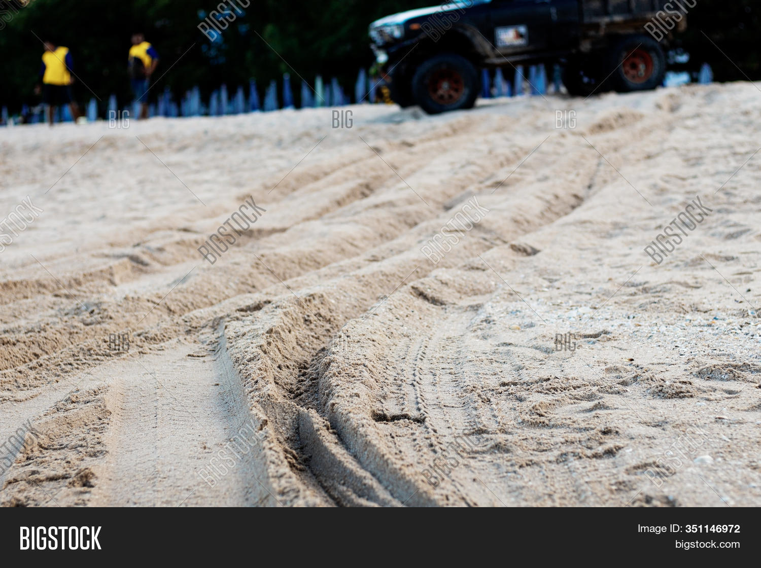 Wheel Marks On Sand Image & Photo (Free Trial) | Bigstock