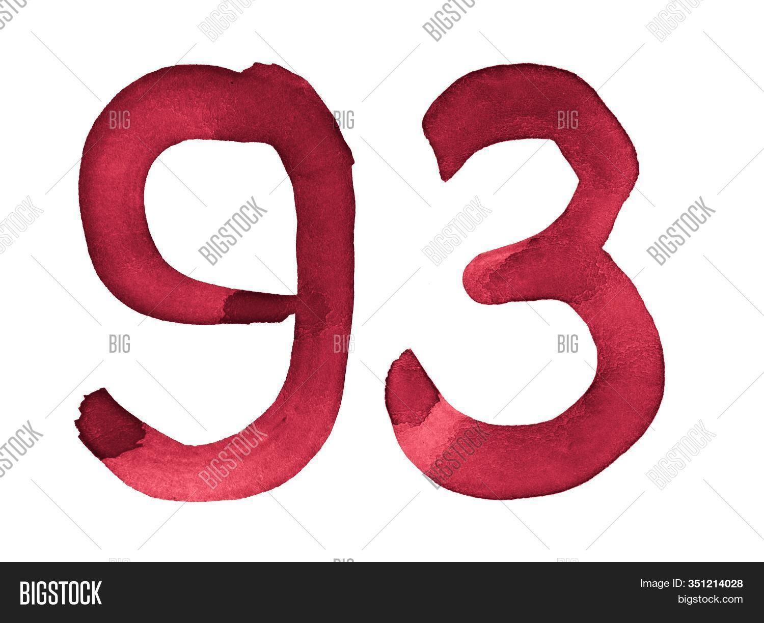 Watercolor Number 93, Image & Photo (Free Trial) | Bigstock