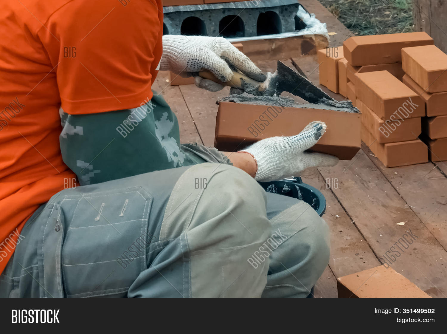 Man Builds Brick Wall Image & Photo (Free Trial) | Bigstock