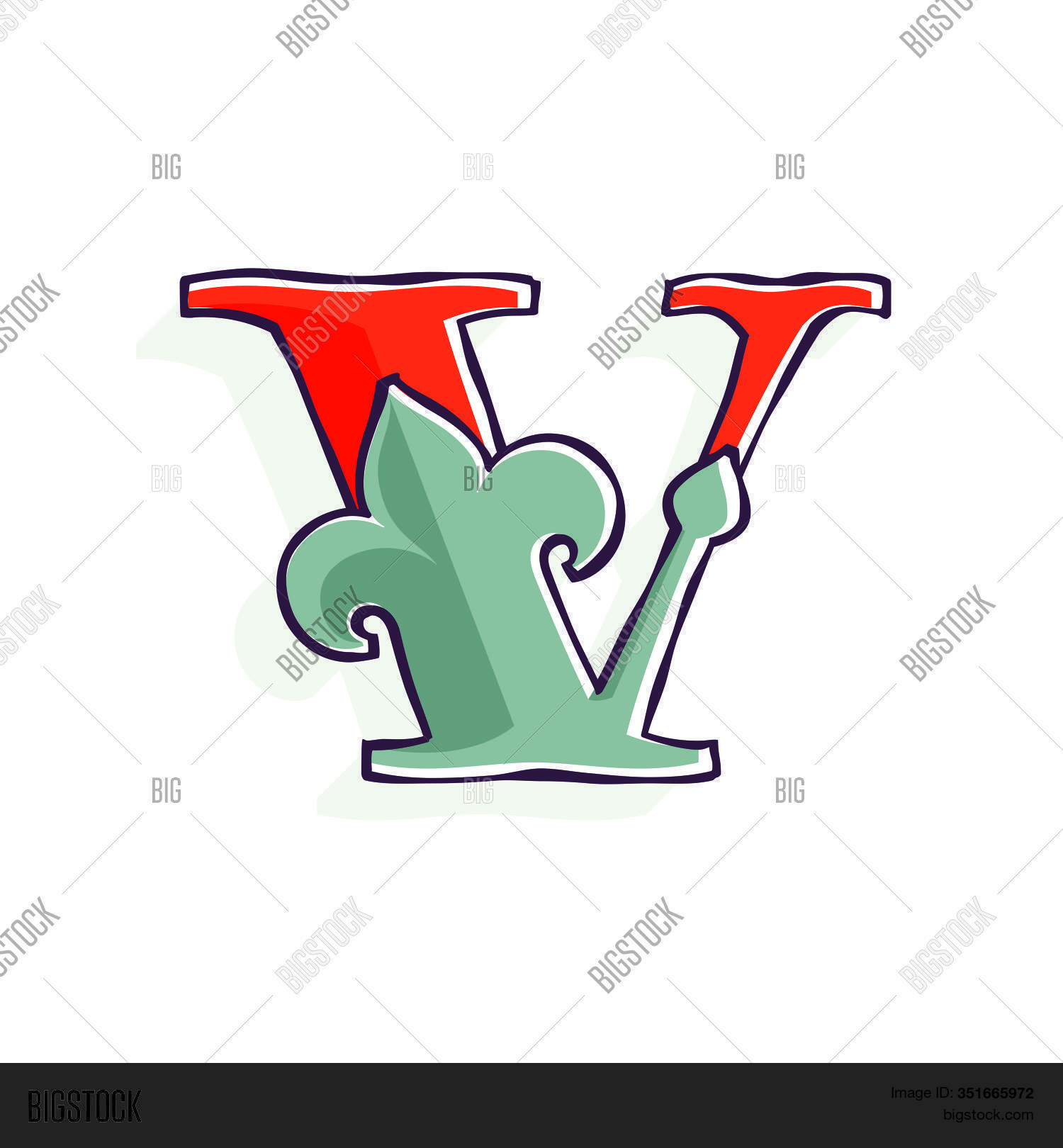 V Letter Logo French Vector & Photo (Free Trial) | Bigstock