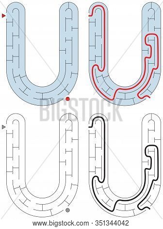 Vector y foto Easy Alphabet Maze (prueba gratis) | Bigstock