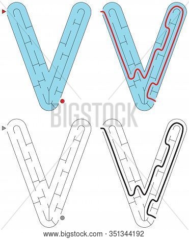 Easy Alphabet Maze Vector & Photo (Free Trial) | Bigstock