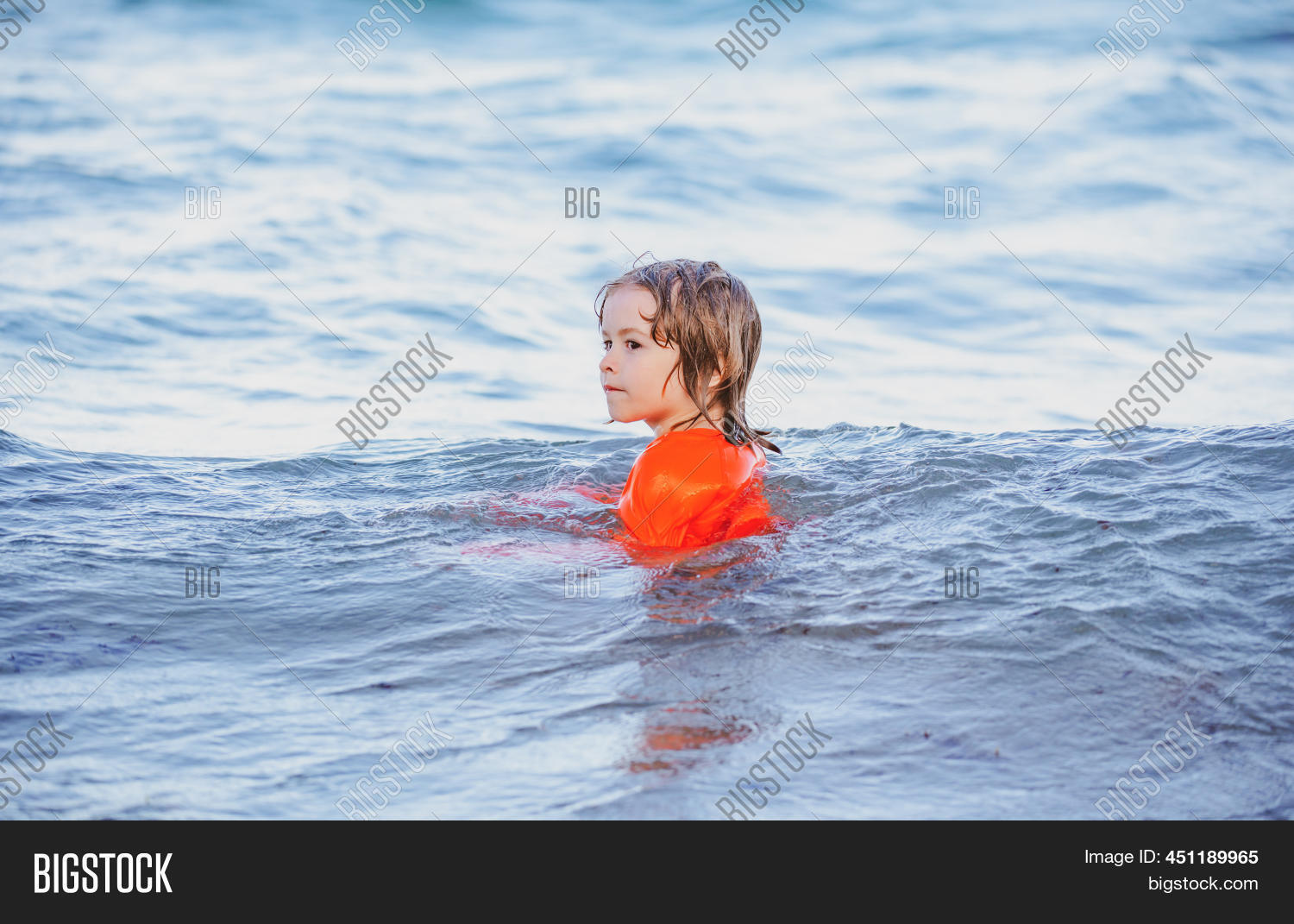 Child Swimming Ocean Image & Photo (Free Trial) | Bigstock
