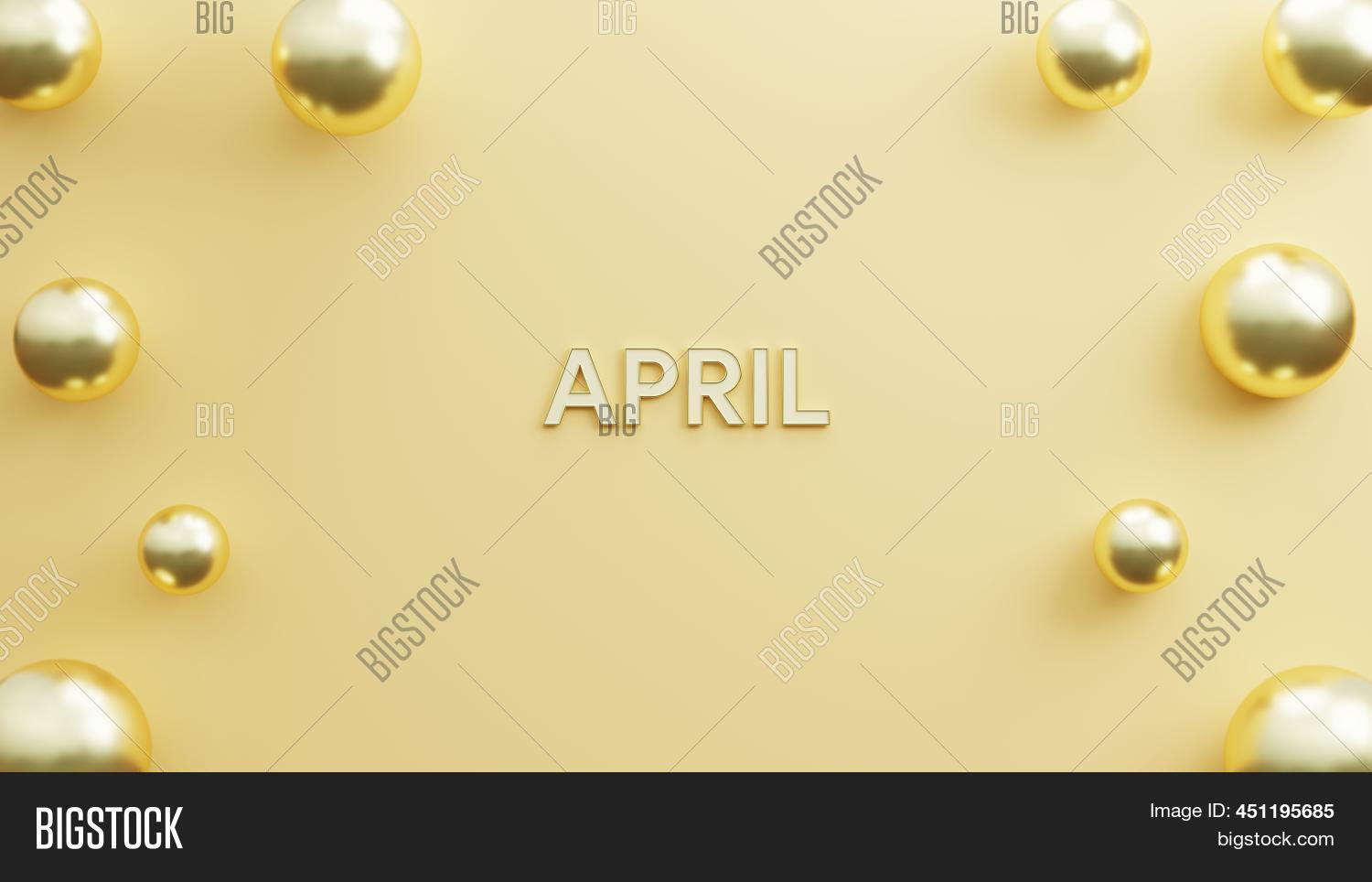 Text April Gold Image & Photo (Free Trial) | Bigstock