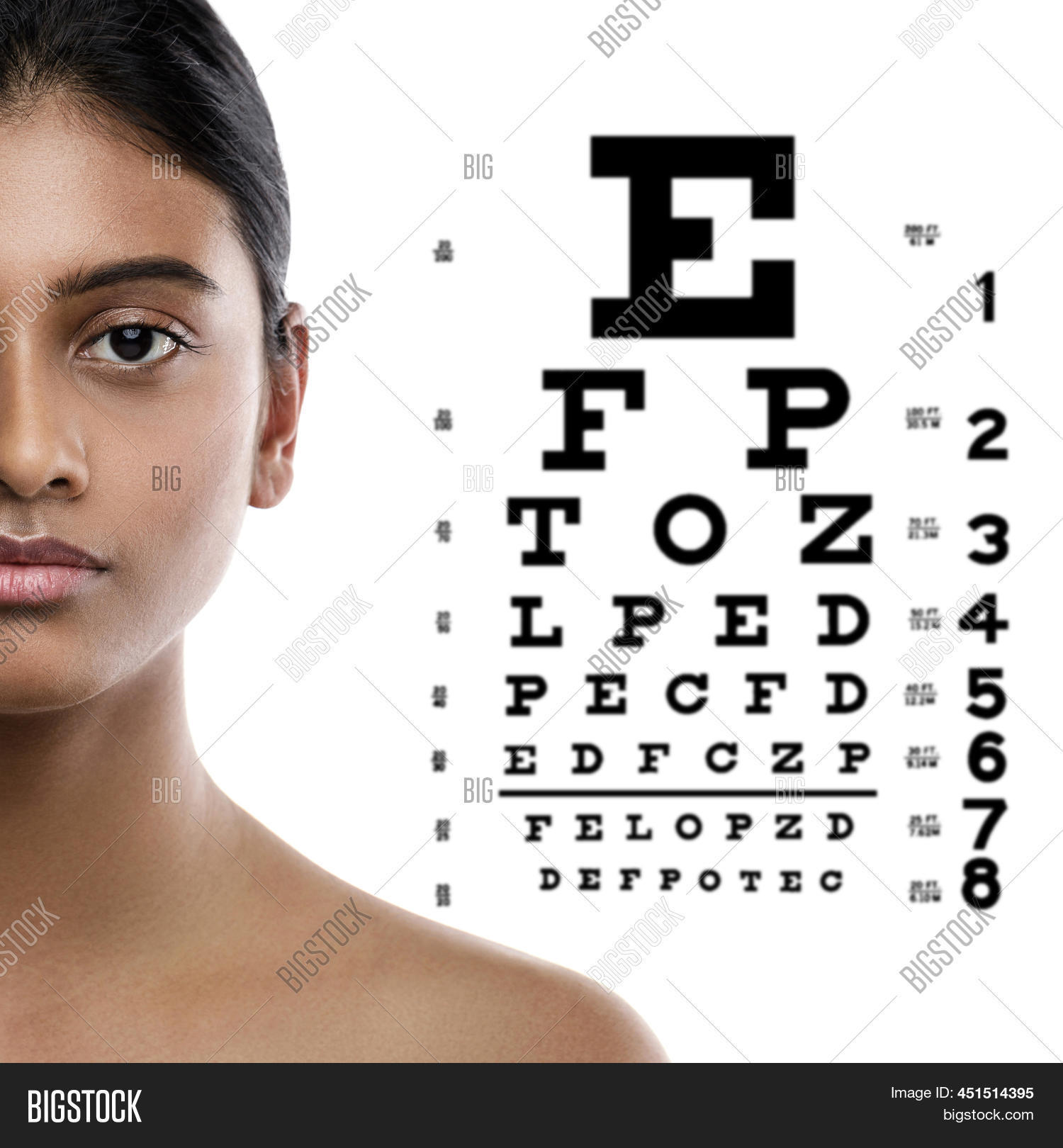 Indian Woman Eye Chart Image & Photo (Free Trial) | Bigstock