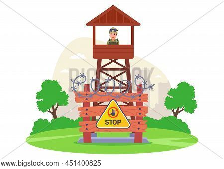 Military Tower Fence Vector & Photo (Free Trial) | Bigstock