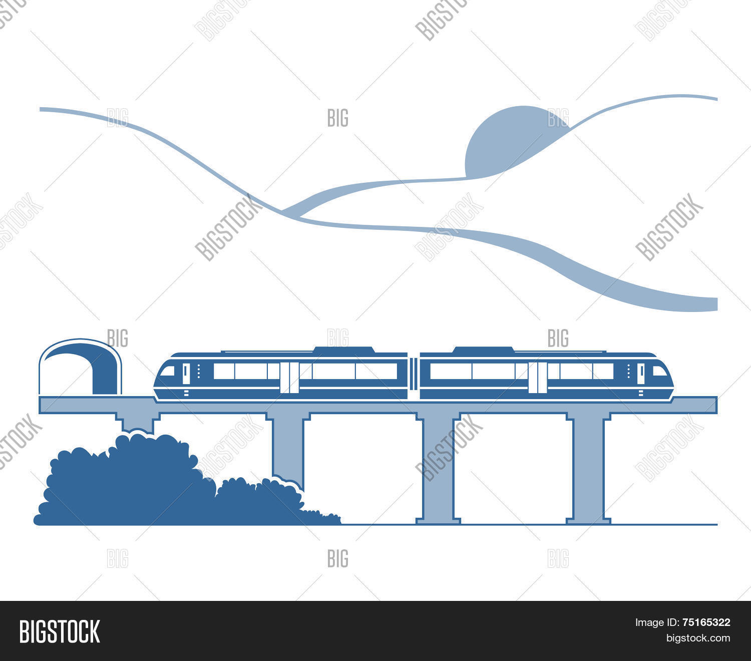 Silhouette Monorail Vector & Photo (Free Trial) | Bigstock