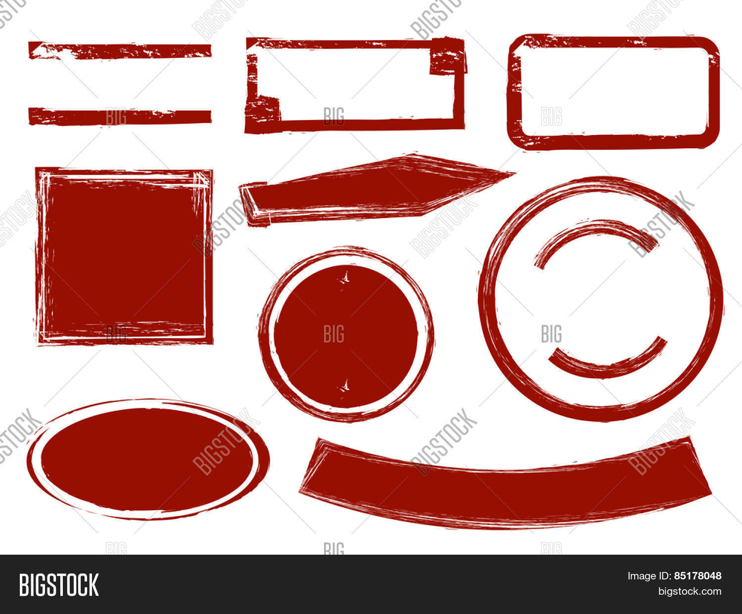 Set Blank Red Ink Vector & Photo (Free Trial) | Bigstock
