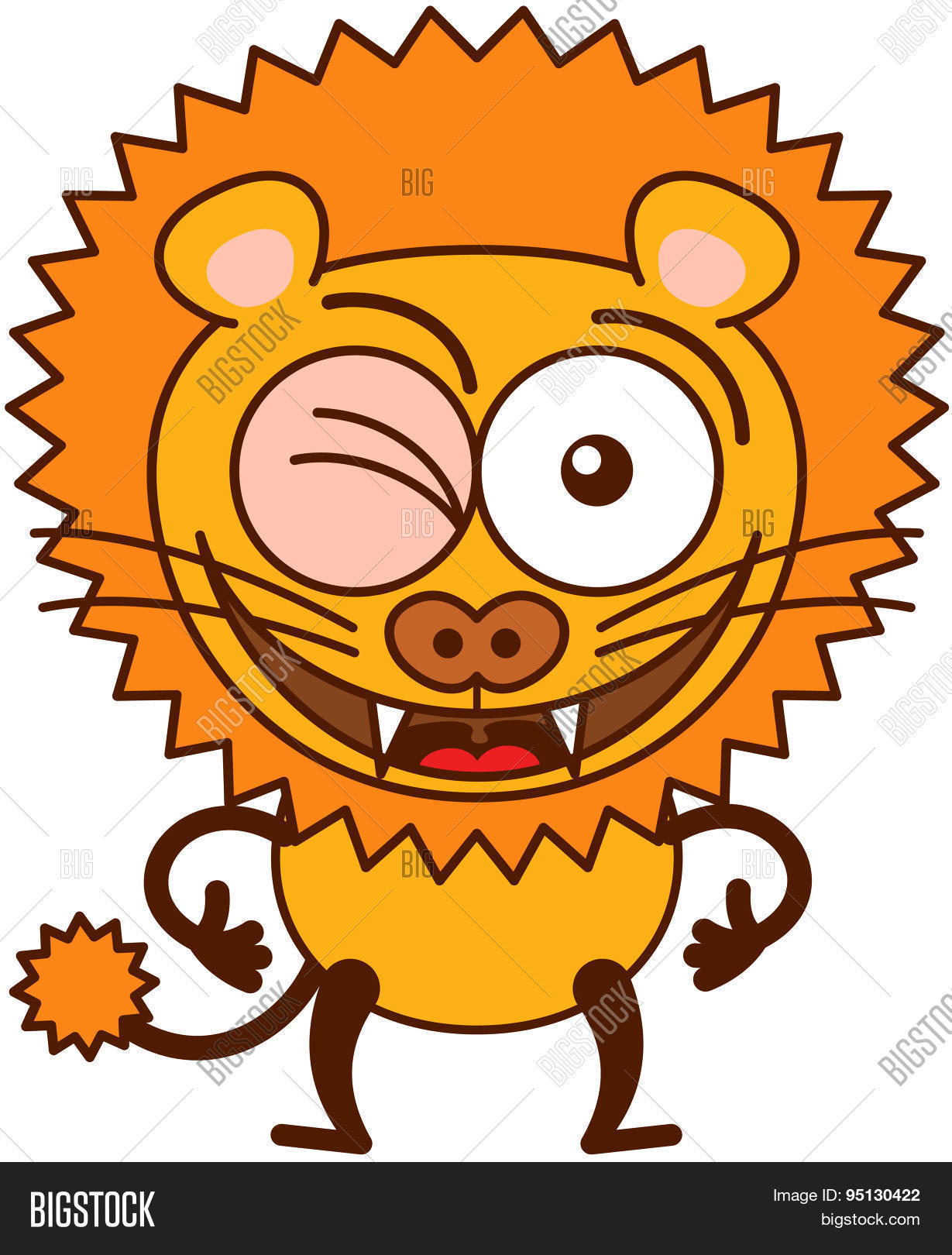 Cute Lion Winking Vector & Photo (Free Trial) | Bigstock
