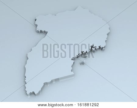 3D Map Uganda On Image & Photo (Free Trial) | Bigstock