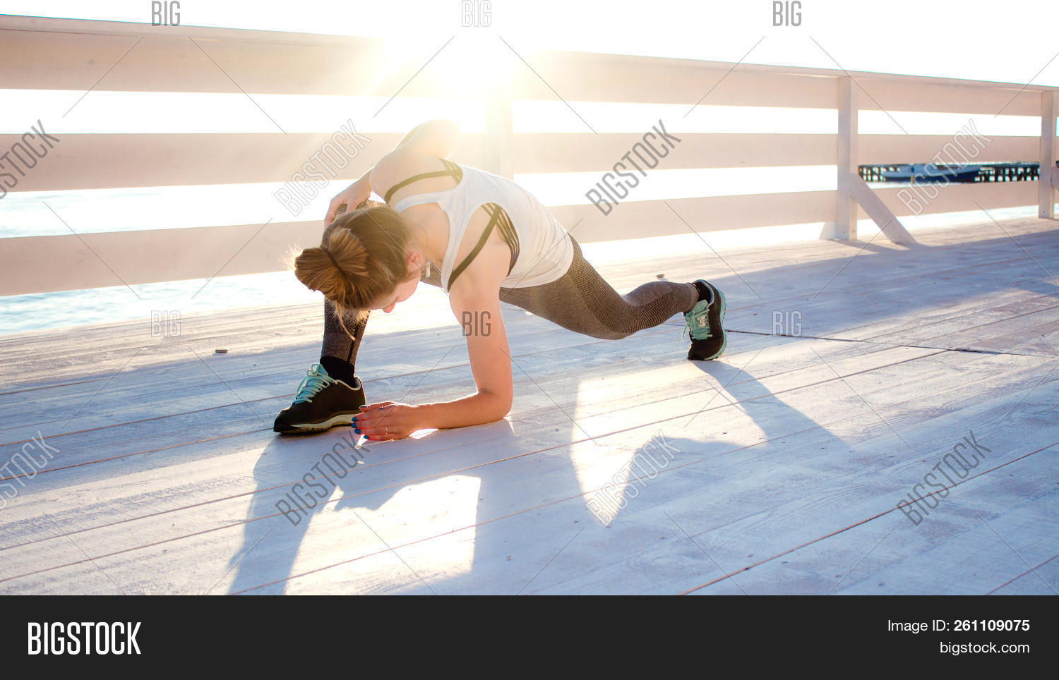 Slim Woman Stretching Image And Photo Free Trial Bigstock