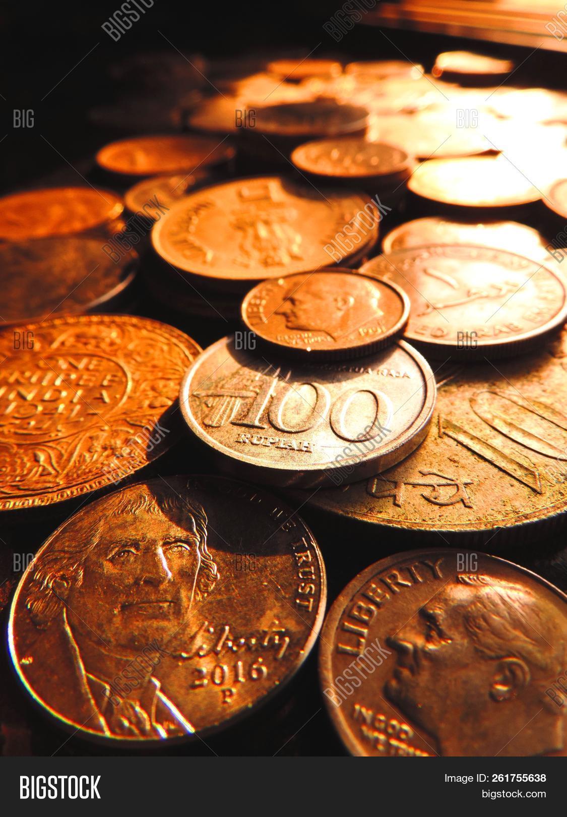 Closeup Bunch Coins Image & Photo (Free Trial) | Bigstock