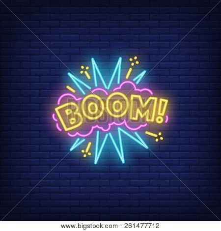 Boom Neon Sign. Vector & Photo (Free Trial) | Bigstock