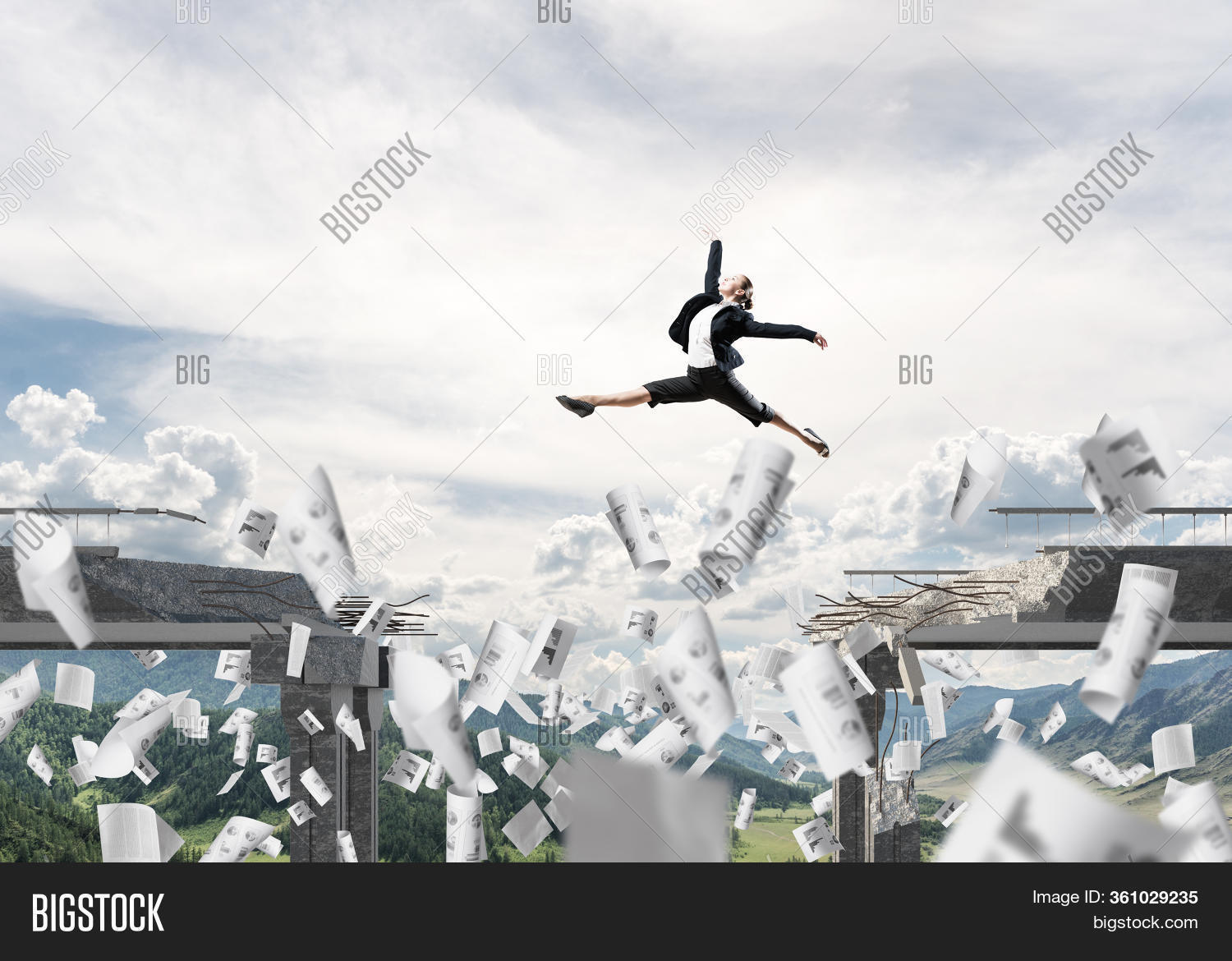 Business Woman Jumping Image & Photo (Free Trial) | Bigstock