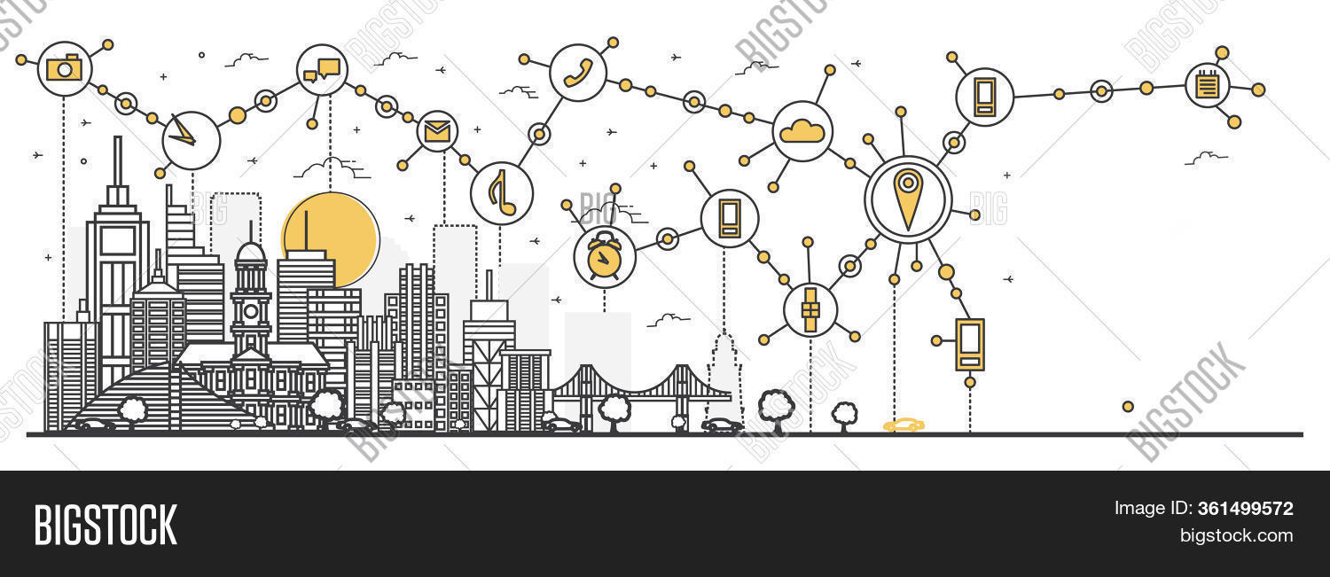 Outline Smart City Image & Photo (Free Trial) | Bigstock