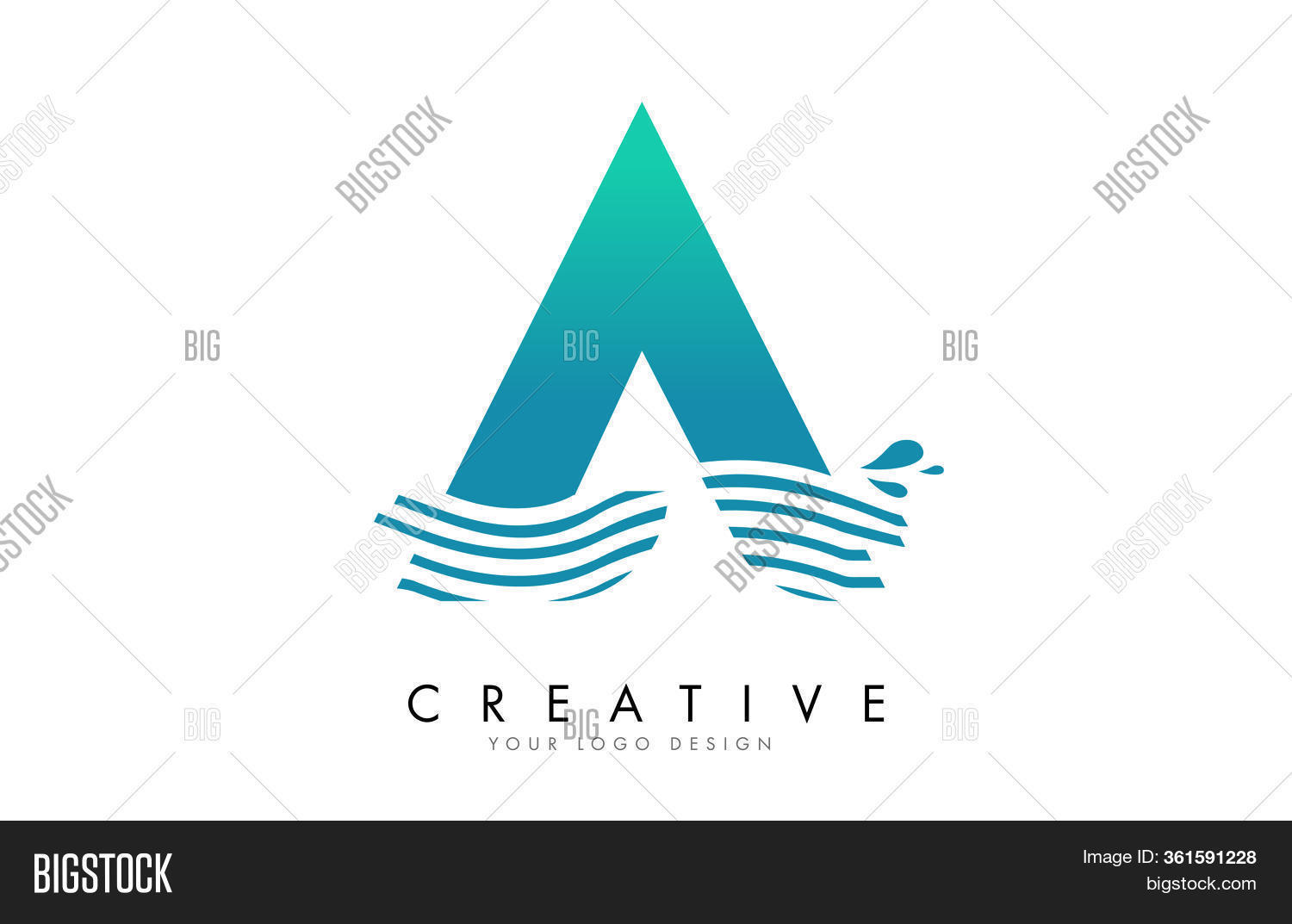 Letter Logo Waves Vector & Photo (Free Trial) | Bigstock