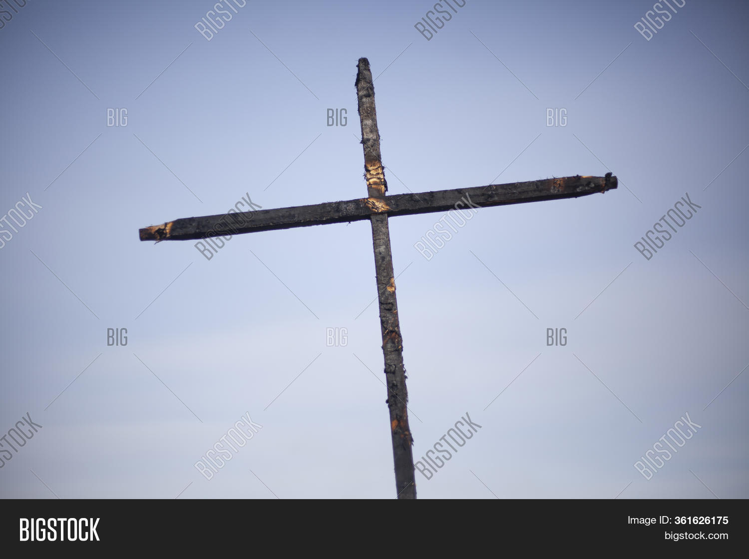 Burnt Cross On Blue Image & Photo (Free Trial) | Bigstock