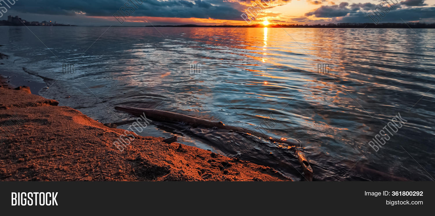 Sunset On River Bank. Image & Photo (Free Trial) | Bigstock
