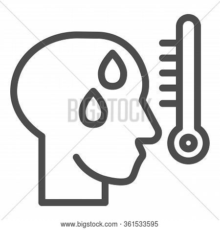Human Fever Line Icon Vector & Photo (Free Trial) | Bigstock