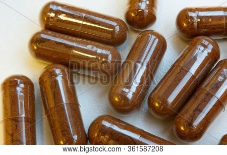 Oval Brown Pills On Image & Photo (Free Trial) | Bigstock