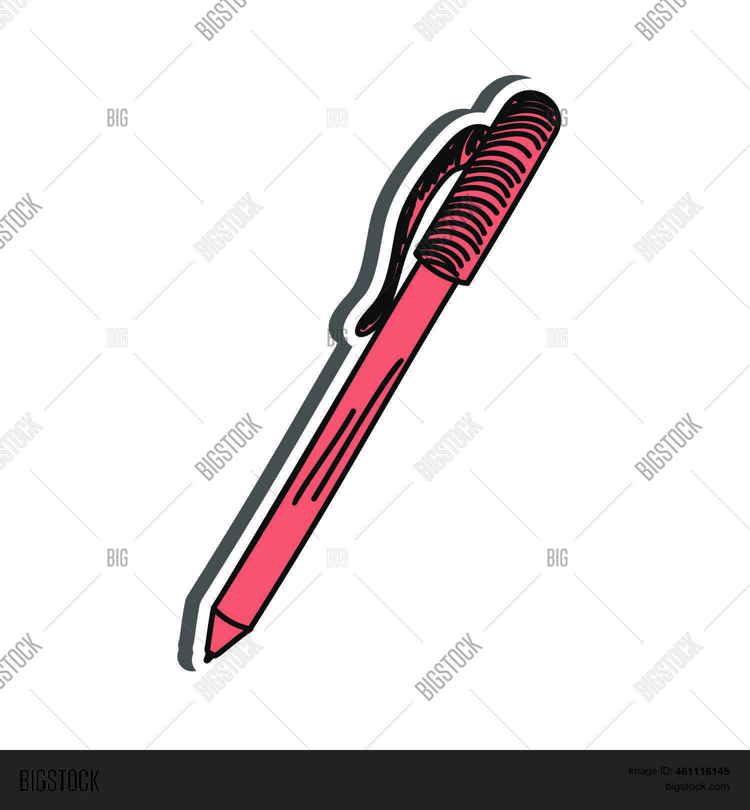 Pen Sticker Shadow On Vector & Photo (Free Trial) | Bigstock