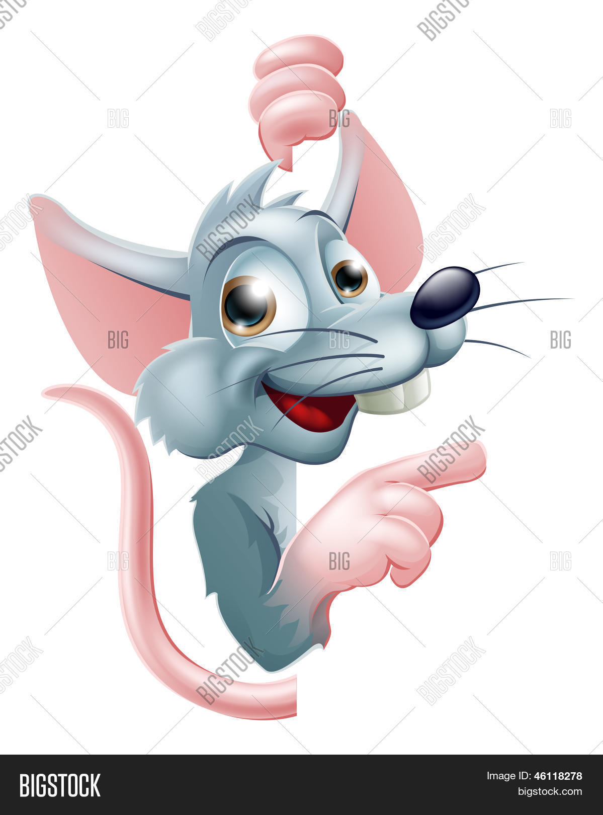Cartoon Rat Pointing Vector & Photo (Free Trial) | Bigstock