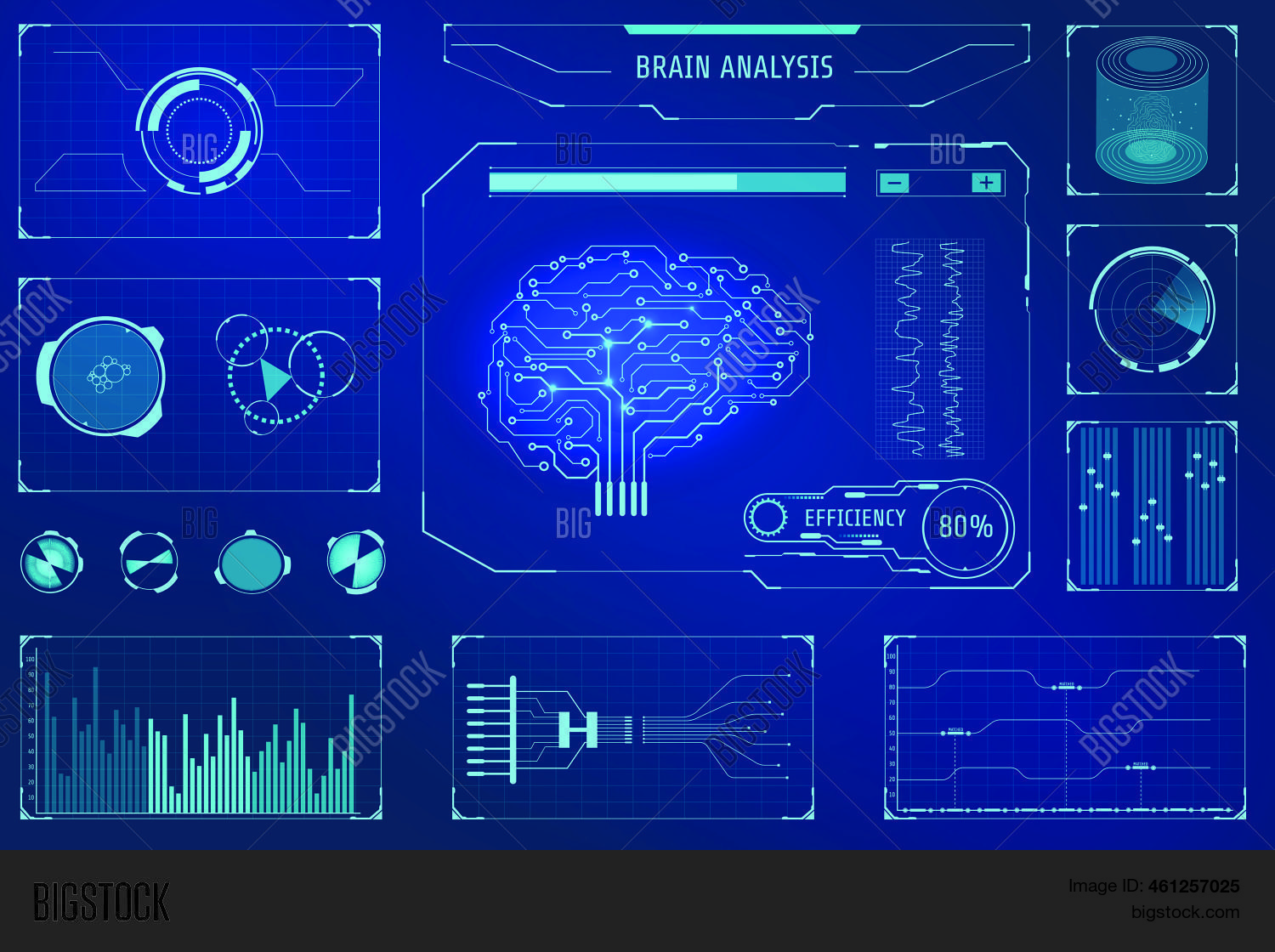 Hud Brain Analysis Vector & Photo (Free Trial) | Bigstock