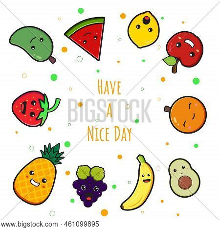 Cute Fruit Doodle Vector & Photo (Free Trial) | Bigstock